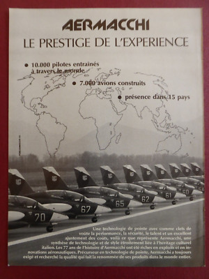 5/1990 PUB AERMACCHI MB-339 TRAINER AIRCRAFT ITALIAN AIR FORCE FRENCH ...