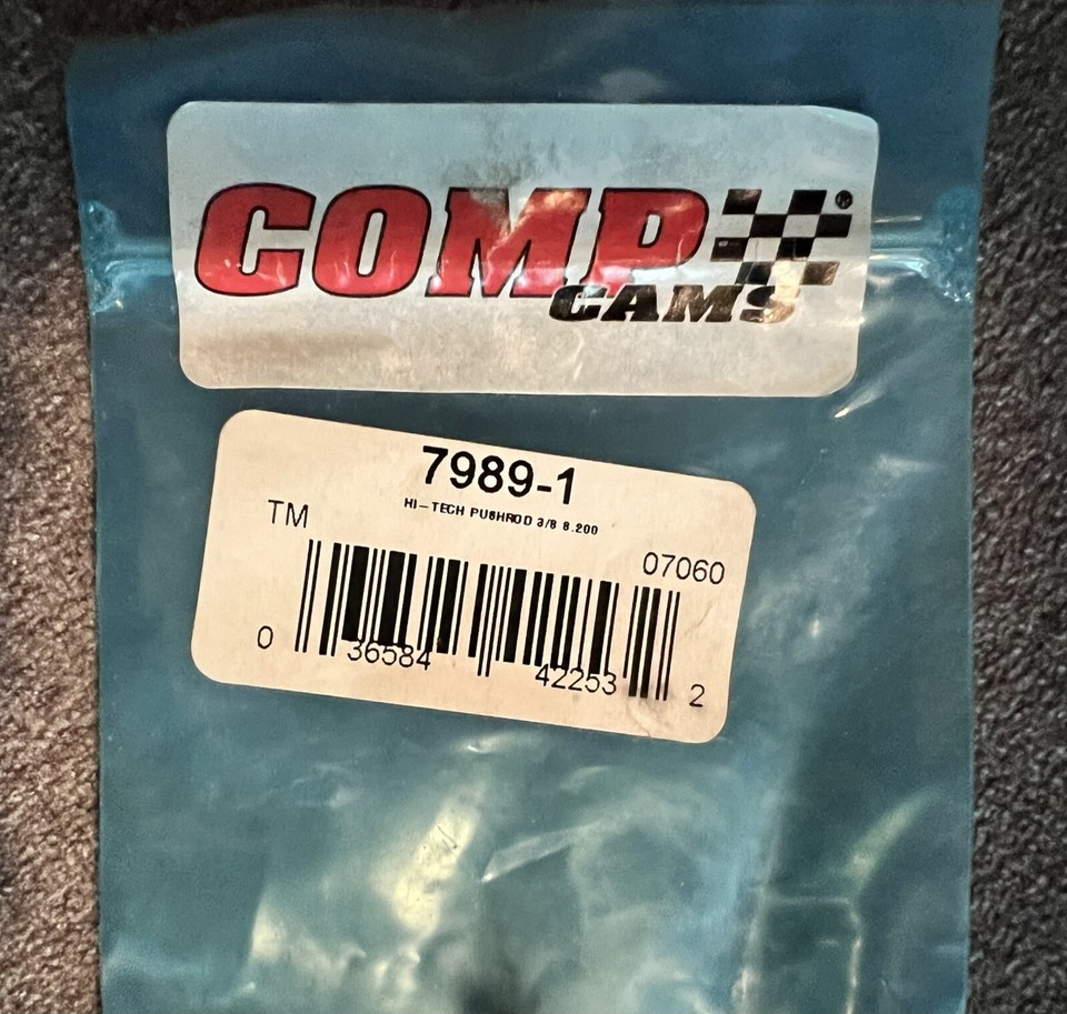 COMP Cams 7989-1 Hi-Tech Push Rod 8.200" Long, .080" Wall, 3/8 ...