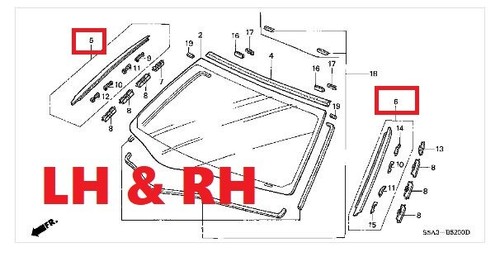Honda Genuine OEM Front Windshield Garnish Set LH RH 73152-S5A-003 ...