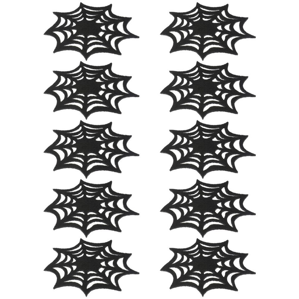 10 Pcs Spider Web Horror Coasters Black Placemats Man Halloween Table ...