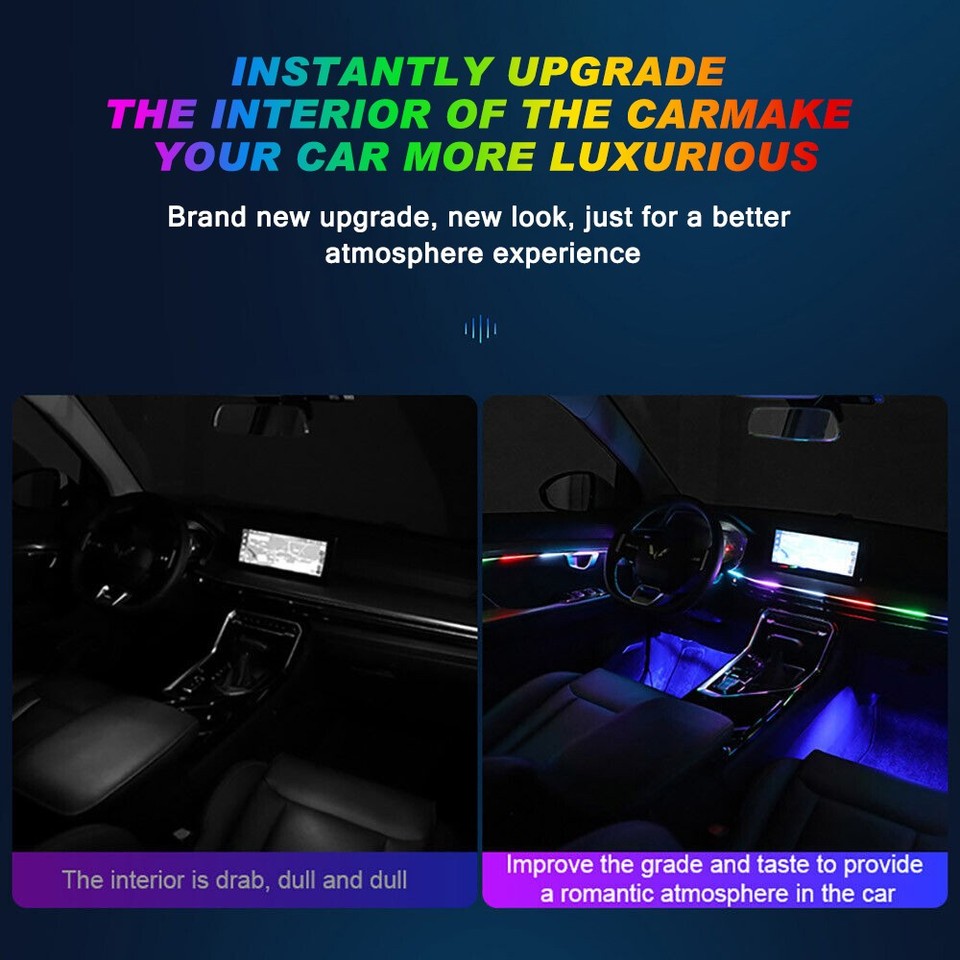 RGB Symphony Car Interior Atmosphere LED Acrylic Guide Fiber Optic ...