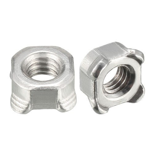 Weld Nuts,M6 Square UNC Carbon Steel Machine Screw Silver 100Pcs ...