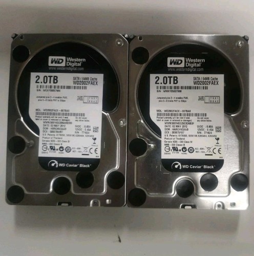 lotof 2!Western Digital WD Caviar Black 2TB 3.5" SATA 64MB Hard Drive ...