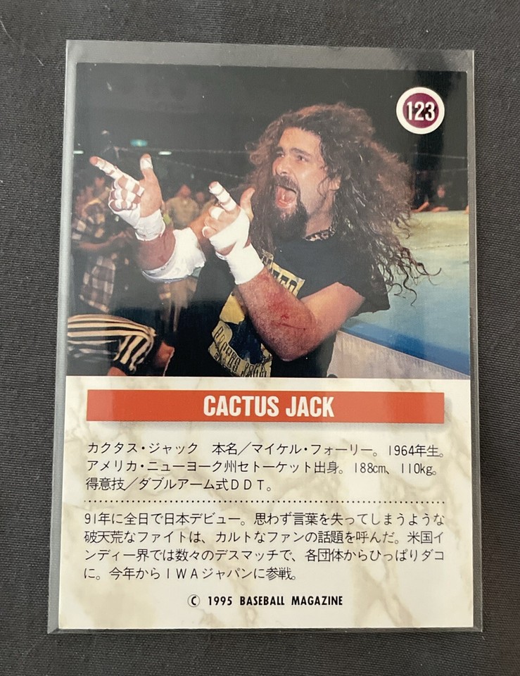 1995 BBM Pro Wrestling Cactus Jack #123 very rare Japanese Mick Foley ...