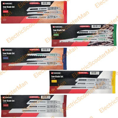 Parkside Saw Blade Set Universal Green Wood Plastic Metal Sabre ...