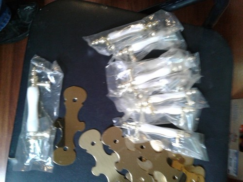 Oty 9Pack 5 inch Gold / white Cabinet Pulls 3in mounting | eBay