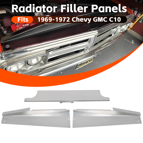 3-Piece Kit Radiator Filler Panels Smooth Steel For 1969-1972 Chevy GMC ...