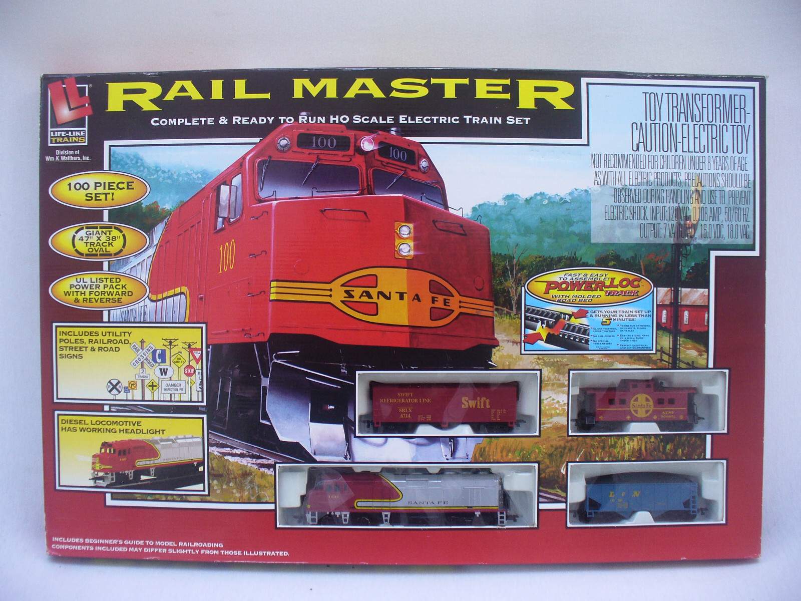 NEW Life-Like Trains Rail Master Electric Train Set - HO Scale - Santa ...