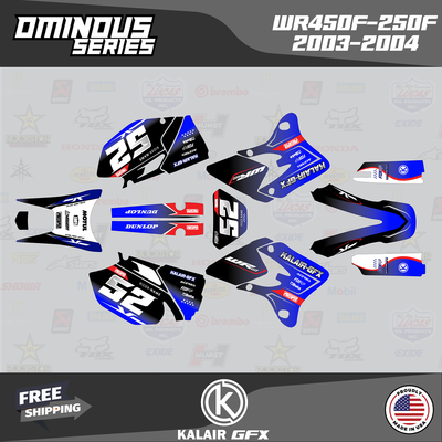 Graphics Kit for YAMAHA WR 250 450 WR250F WR450F 2003 2004 Ominous-Blue ...