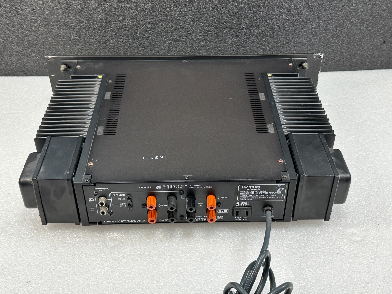 Technics Power Amplifier Se-9060 60A Operation Item MISSING COUPLE OF ...