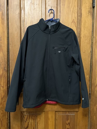 New Balance Men's Softshell Jacket Black Microfiber Fleece Lined Zip ...
