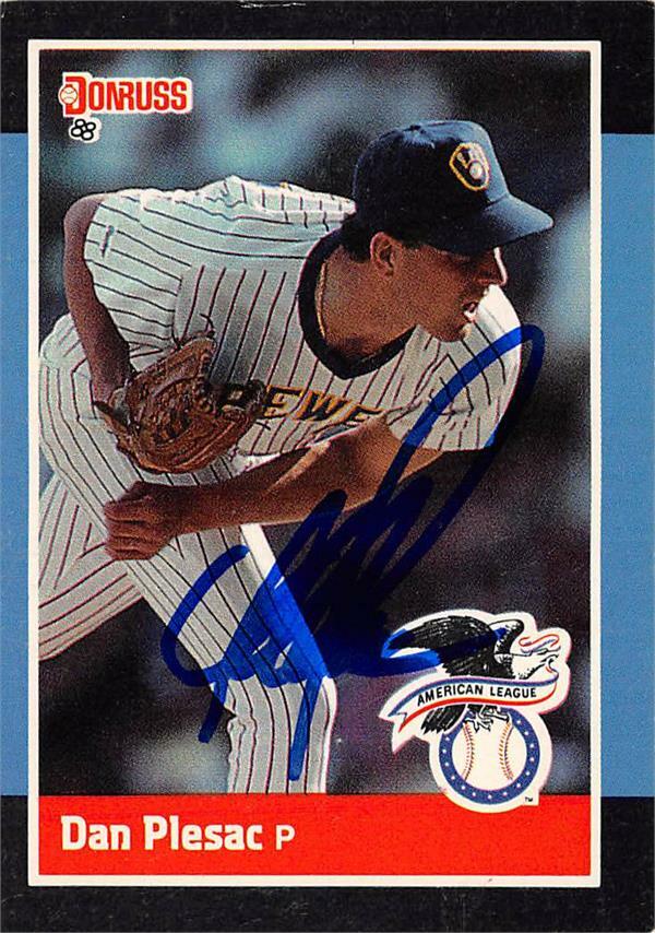 Dan Plesac autographed Baseball Card (Milwaukee Brewers) 1988 Donruss ...