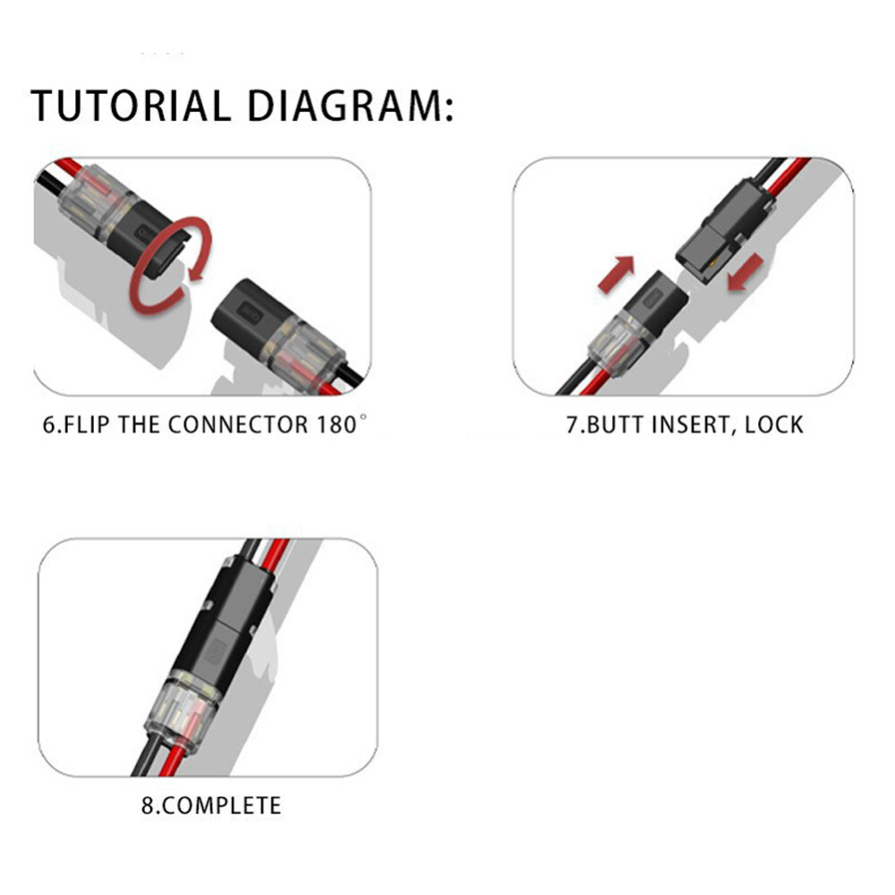 10/50PCS 12V Wire Cable Snap In Connector Terminal Connections Joiners ...