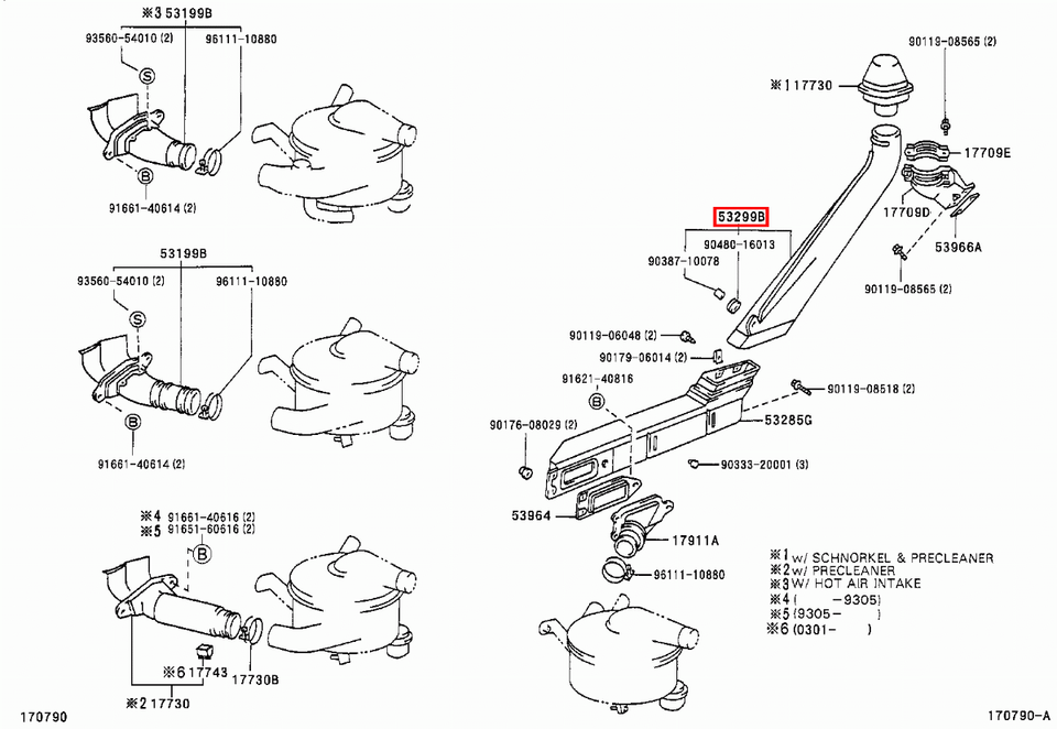 Genuine Toyota LandCruiser HZJ70 HDJ79 Upper Air Cleaner Duct Snorkel ...