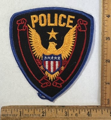 Vintage Obsolete Generic Police Officer Eagle Shoulder Patch Blue ...