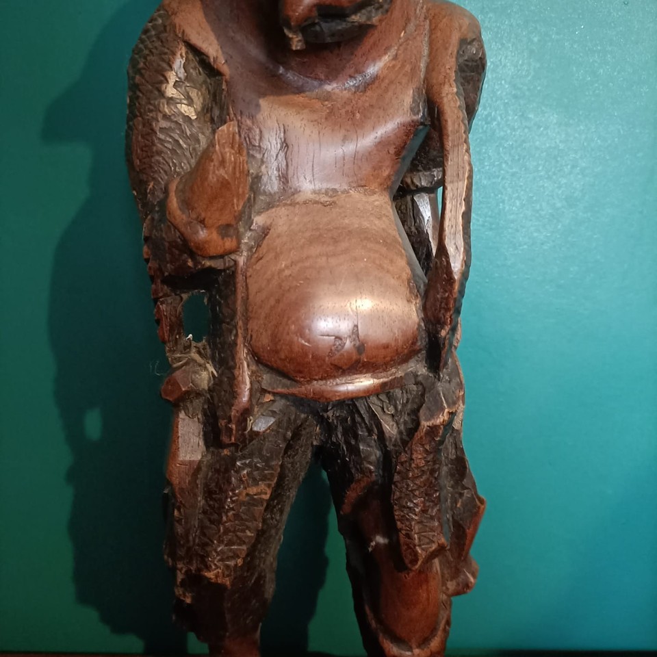 Large African Hard Wood Hand Carved Man Statue | eBay UK