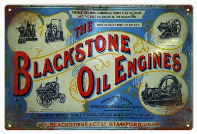Vintage Blackstone Oil Engine Metal Sign | eBay