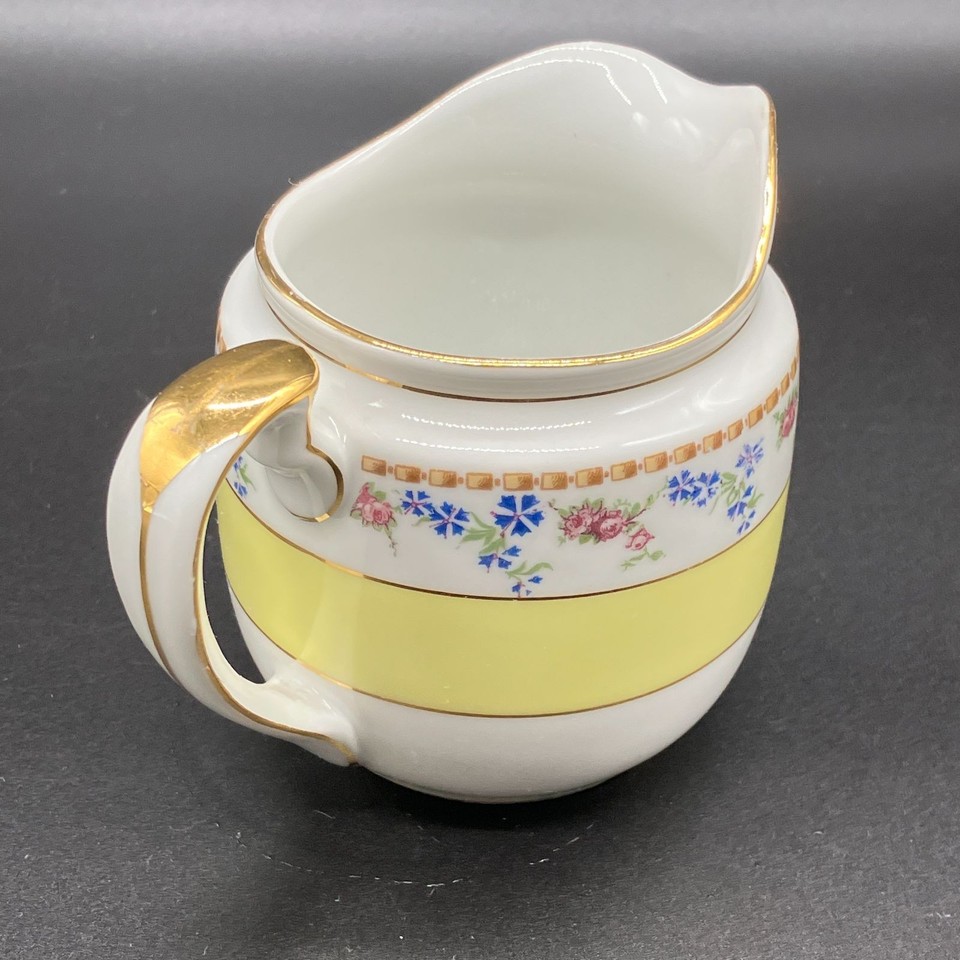 Old Nonoritake Teapot/Milk Pot/Sugar Pot Lemon Yellow Small Floral ...
