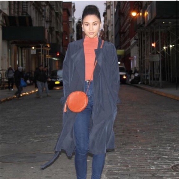 BRAND NEW AMERICAN APPAREL Dylan Navy Blue Duster Trench (XS/S) | eBay