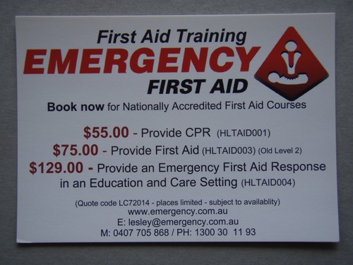 First Aid Training Emergency Nationally Accredited Courses Brochure ...