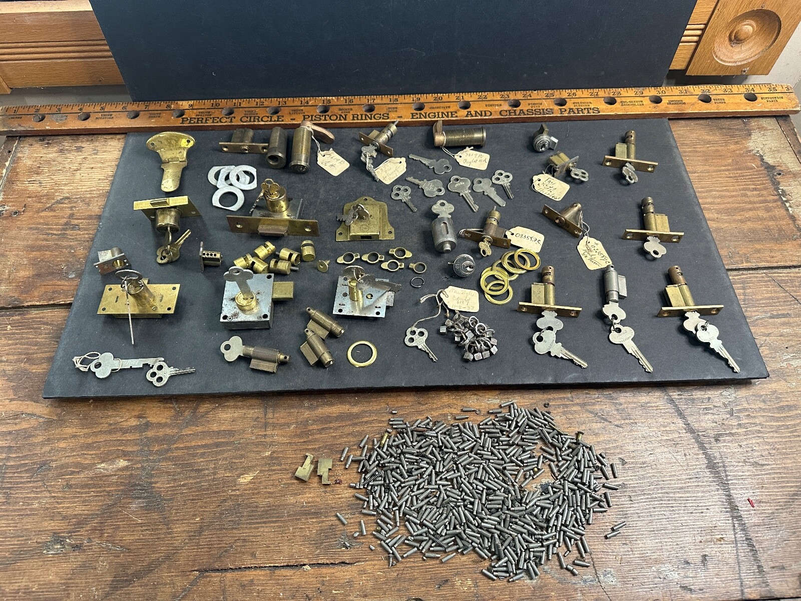 Vintage NOS Locksmith Locks, Keys, Parts, Pins, Cylinders, Desk ...