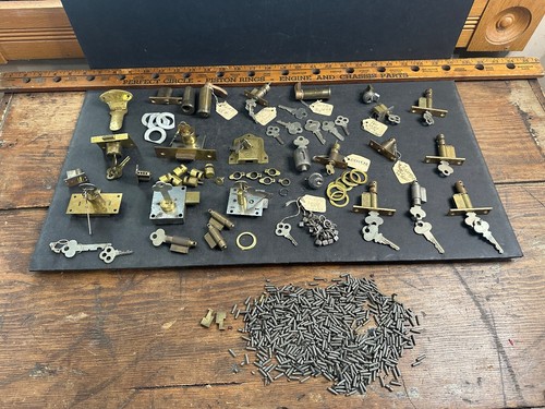 Vintage NOS Locksmith Locks, Keys, Parts, Pins, Cylinders, Desk ...