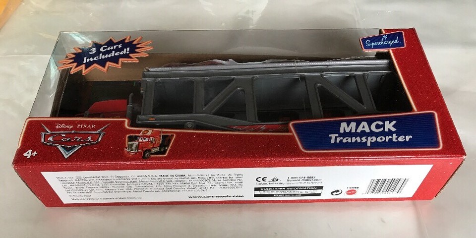 Disney Pixar CARS Mack Truck Transporter w/ McQueen Chick Hicks Leak ...