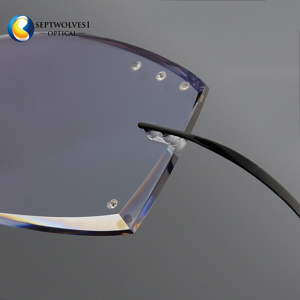 Luxury Pure Titanium Ultra Light Rimless Frame Reading Glasses tinted ...