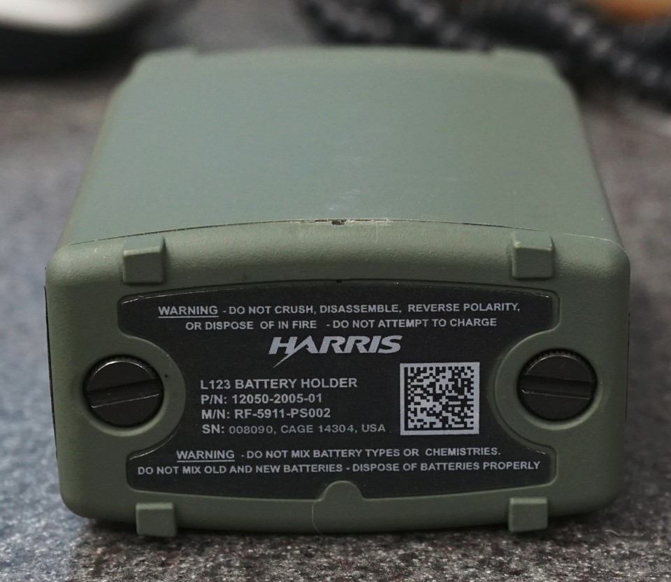 HARRIS MILITARY PRC-152 RADIO L123 BATTERY HOLDER RF-5911-PS002 12050 ...