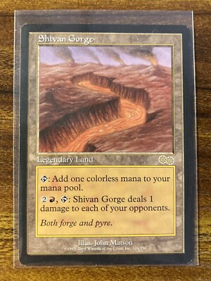 MTG SHIVAN GORGE Urza's Saga NM RARE Vintage LEGENDARY LAND 1998 J. Matson Art | eBay