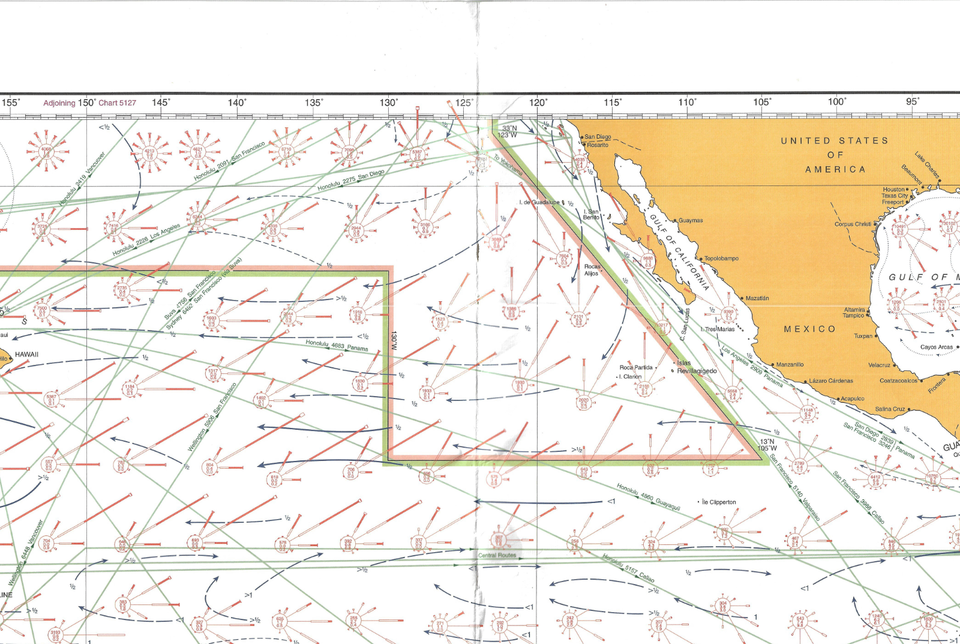 Admiralty 5128 (4) Routeing Chart South Pacific Ocean April Map Chart ...
