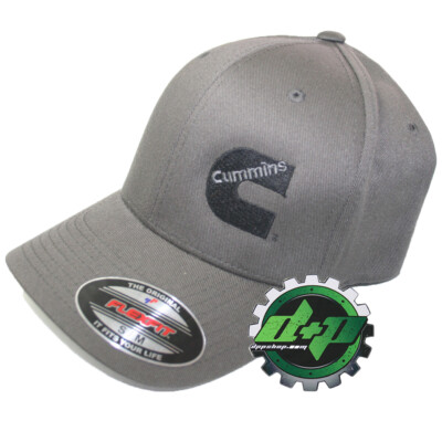 Cummins Hat Ball Cap Fitted Flex Fit Flexfit Stretch Dark Gray Grey S/M ...