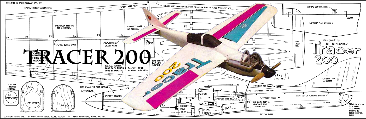 Tracer 200 Pylon Racer 27" WS RC Airplane Plans & Templates Printed | eBay