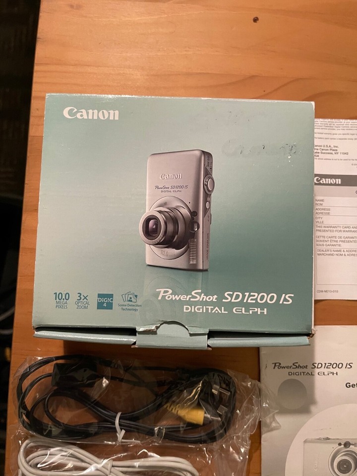 Canon Power Shot SD1200 IS ELPH 10MP Box & Accessories - READ DESC | eBay