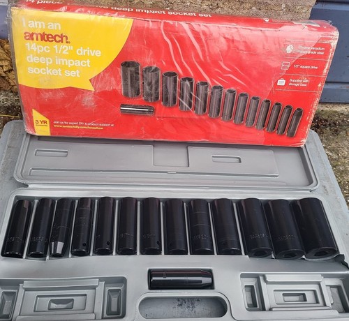 Amtech I7400 Drive MM Deep Impact Sockets Set, 1/2-Inch, 14-Piece | eBay UK