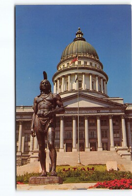 Utah State Capitol Building Statue Salt Lake City UT Chrome Postcard ...