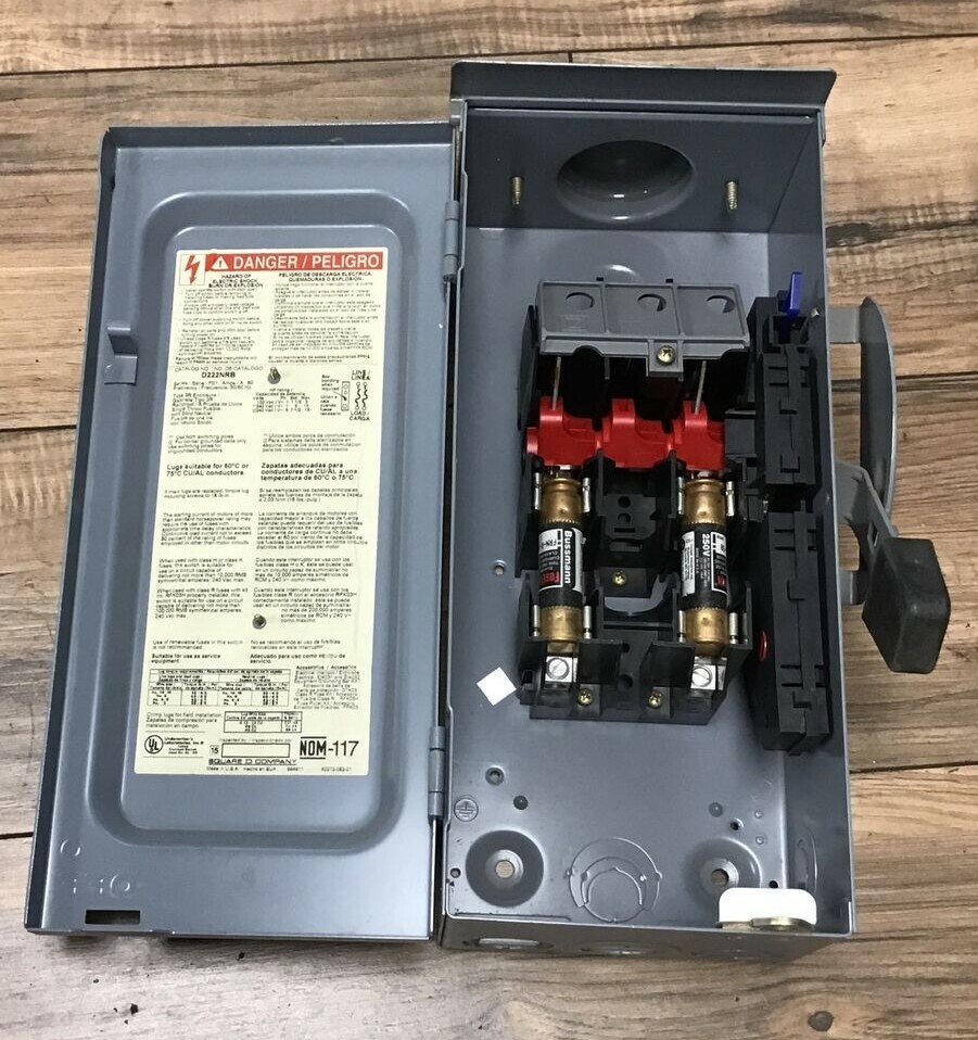 Square D D222nrb N 60a 240v 1ph Fused Nema 3 New Orleans SQUARE D H221N ...