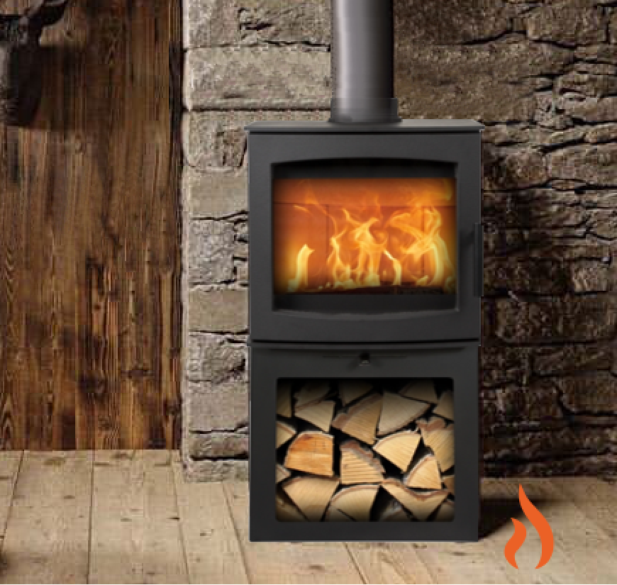 Tinderbox LARGE on Log Box 5 kW ECO Design STOVE wood burning Fire ...