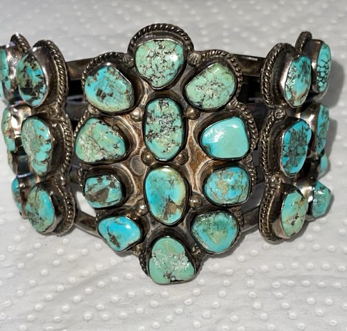 Stunning Vintage Navajo Style Turquoise Cuff Signed MC possibly by ...