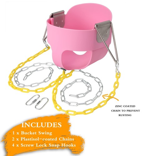Bucket Swing High Back Full Kids Bucket Swings Seat W Coated Chains ...