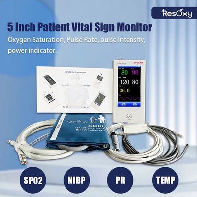 5" Patient Monitor Portable Multi-Parameter SPO2 NIBP PR TEMP Vital ...