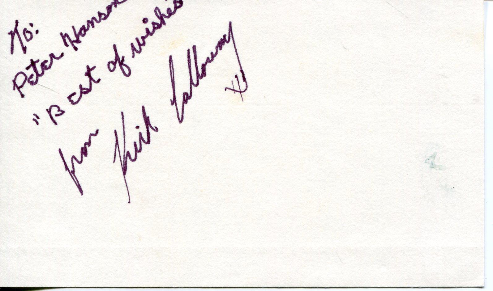 KIRK CALLOWAY ACTOR IN CINDERELLA LIBERTY / SUMMERTREE / KOJAK CARD ...