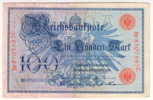 1908 Germany 100 Mark 8707597 Reichbanknote Paper Money Banknotes | eBay