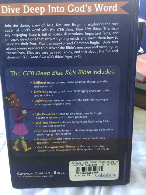 CEB Deep Blue Kids Bible by Common English Bible (2012, Hardcover) for ...