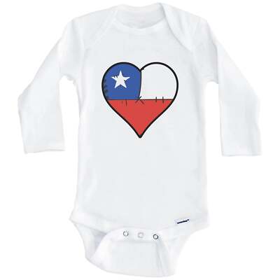 Chile Heart Chilean Flag Long Sleeve Baby Bodysuit | eBay
