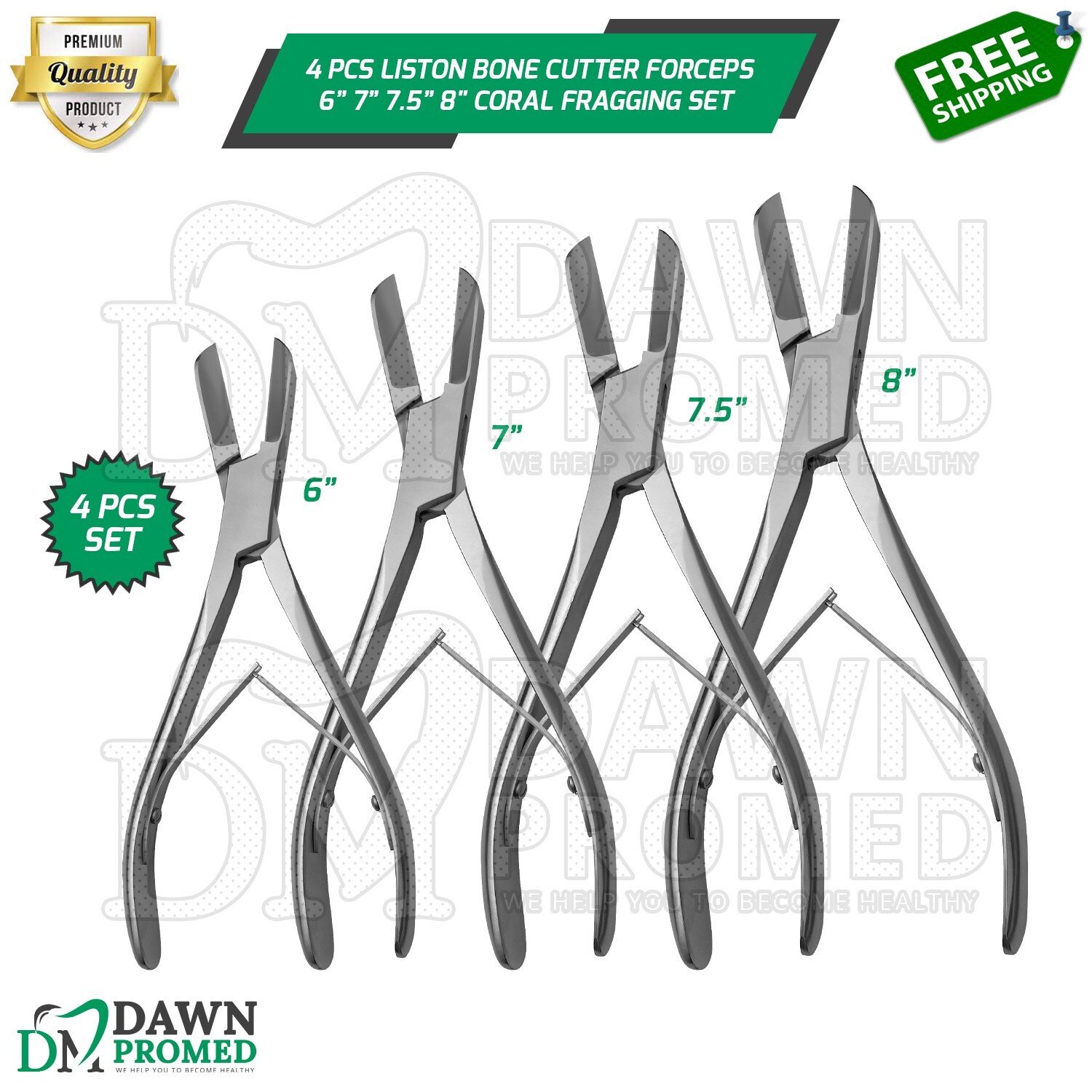 4 Pcs Liston Bone Cutter Forceps 6" 7" 7.5" 8" Coral Frag Orthopedic ...