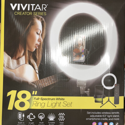 Vivitar Led Ring Light Set 18" inch Tripod Stand Tablet Phone Holder ...