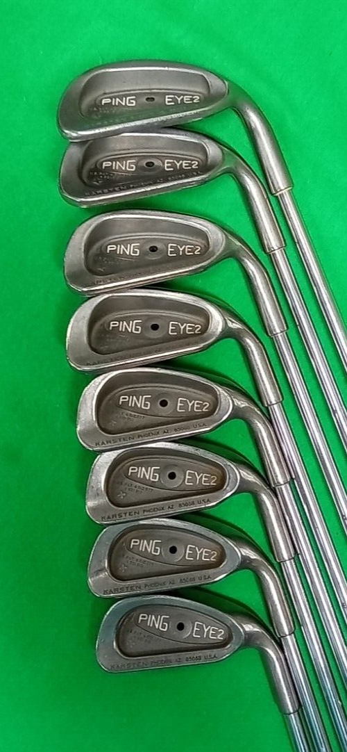 EXCELLENT! Ping Eye 2 Iron Set Black 8 Clubs 3-W (Serial #'s Match 3-9 ...