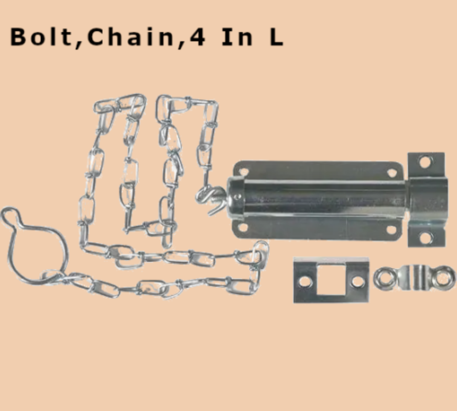 Spring Loaded Pull Chain Bolt Latch 4" Zinc Finish Barn Shed Gate ...