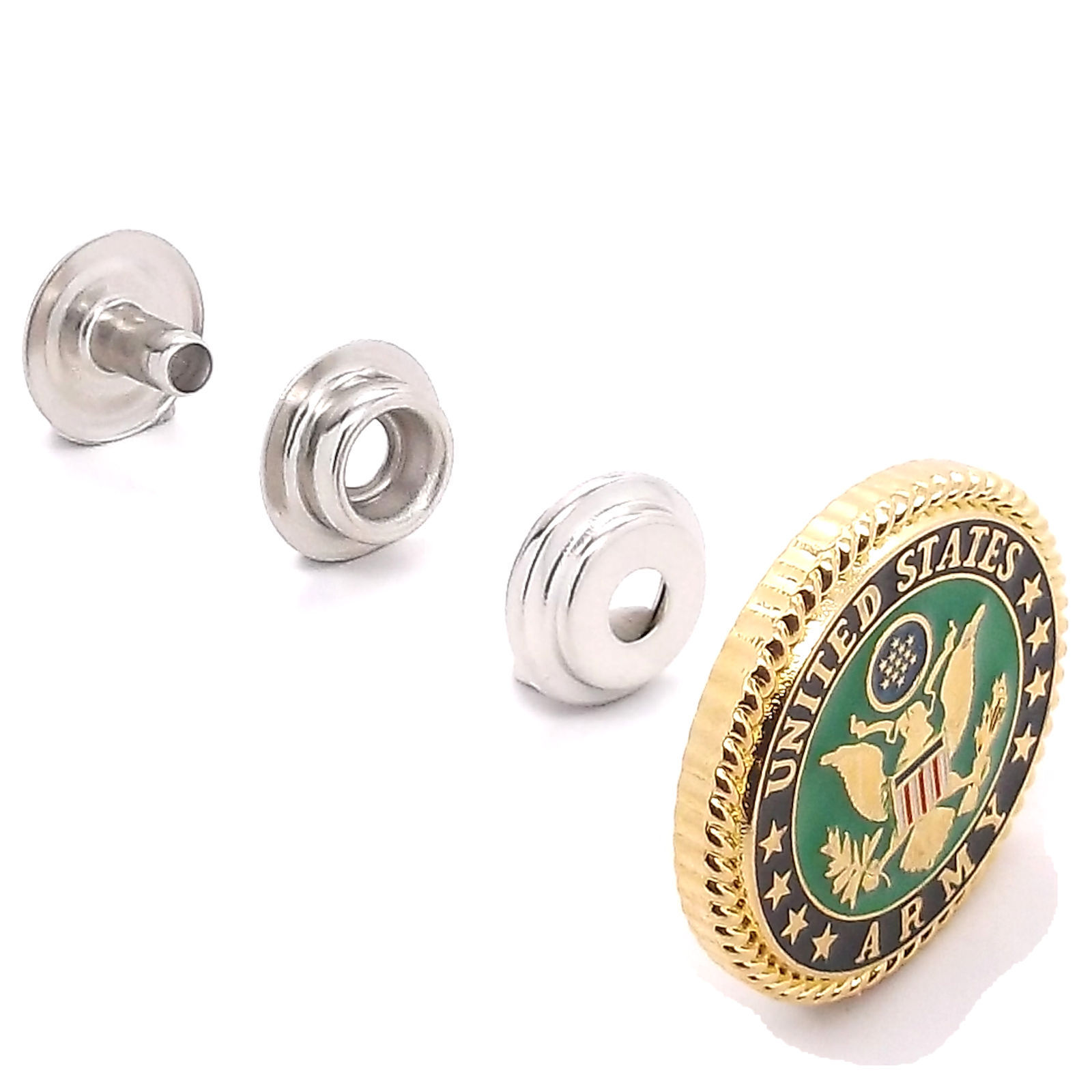 Army Emblem Rose Gold Decorative Snap Set 1" 1265-46 by Stecksstore | eBay